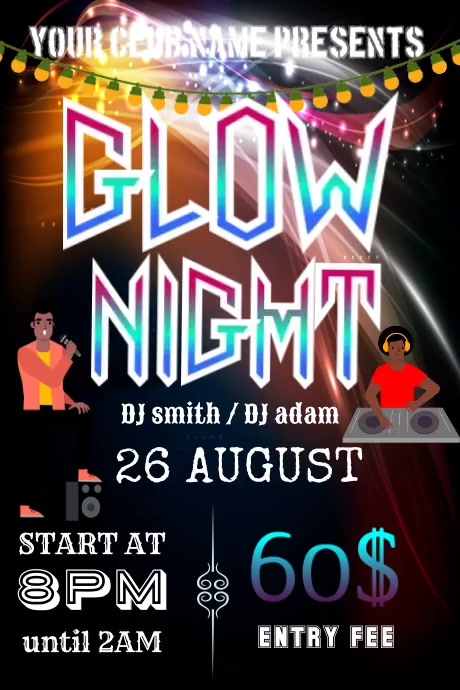 Dark music night poster Template | PosterMyWall