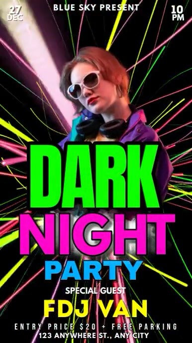 Dark Night Party Template | PosterMyWall