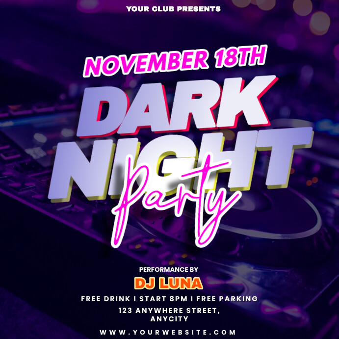 Copy of Dark Night Party | PosterMyWall