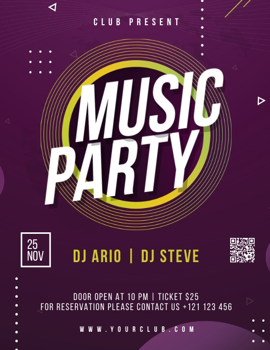 Dark Purple Music Party Template | PosterMyWall