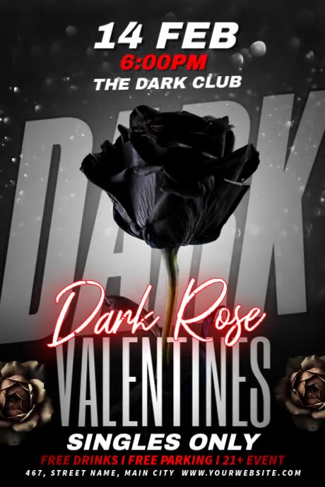 Dark Rose Valentines Template | PosterMyWall