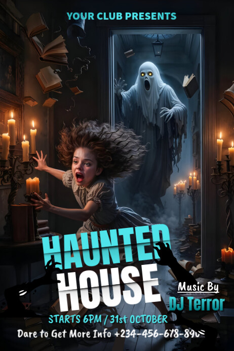 Dark Typographic Halloween Party Poster Template | PosterMyWall