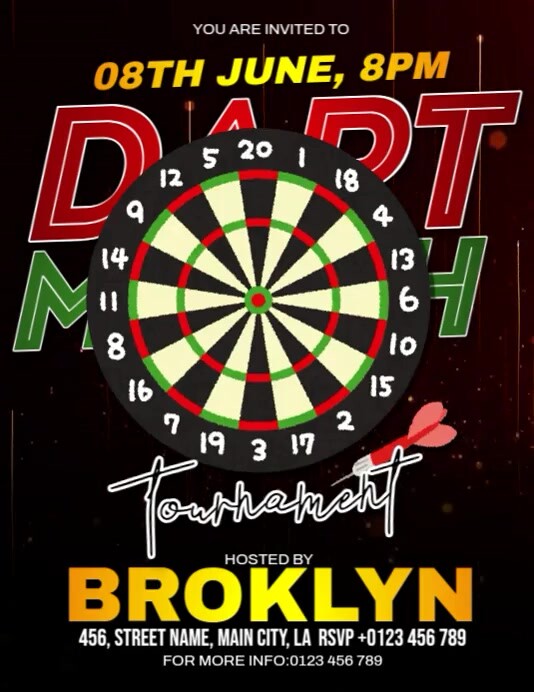Dart Match Tournament Template | PosterMyWall