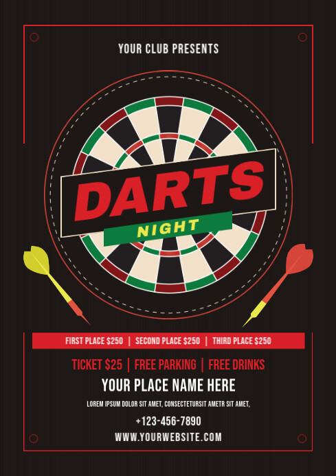 Dart Night Flyer Template | PosterMyWall