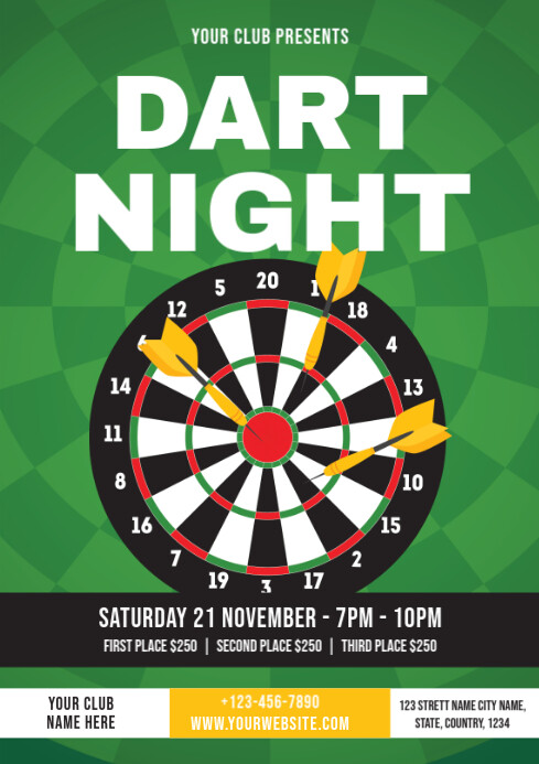 Dart Night Flyer Template | PosterMyWall