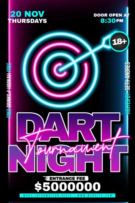 Dart Night Tournament Template | PosterMyWall