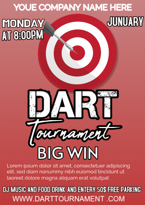 DART TOURNAMENT Template | PosterMyWall