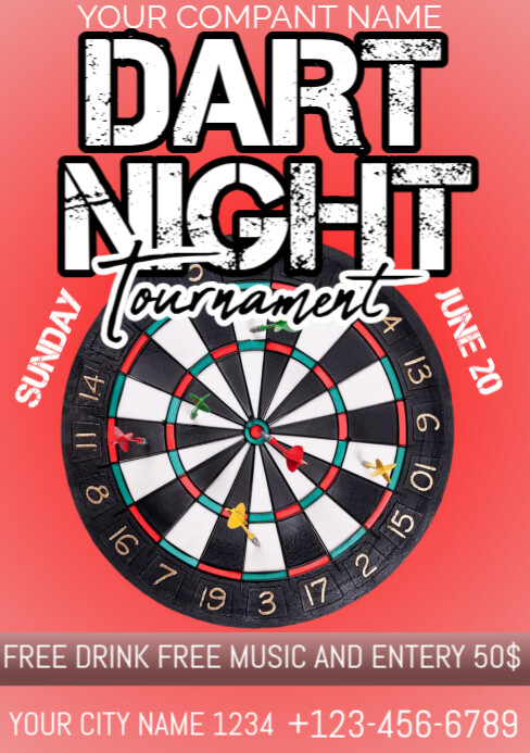 DART TOURNAMENT Template | PosterMyWall