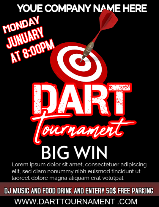 DART TOURNAMENT Template | PosterMyWall