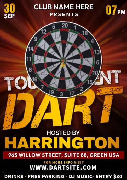 Plantilla de Dart Tournament | PosterMyWall