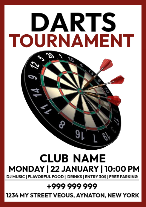 Dart Tournament Poster Template | PosterMyWall