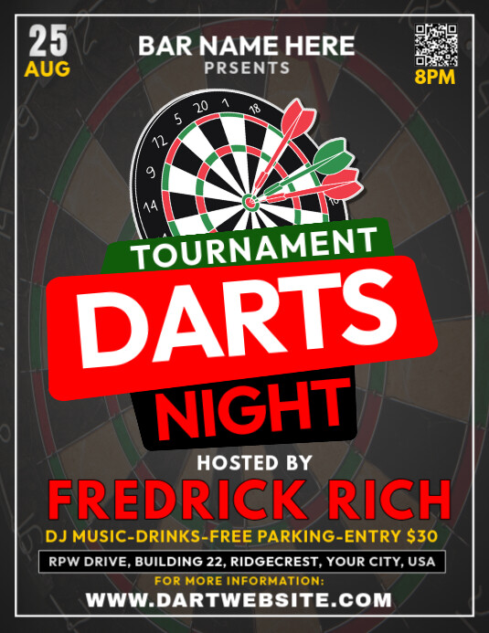 Darts Night Tournament Template | PosterMyWall