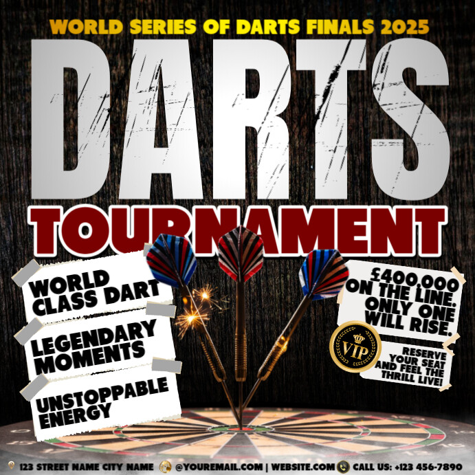 Copy of Darts Tournament: Rise to Glory | PosterMyWall
