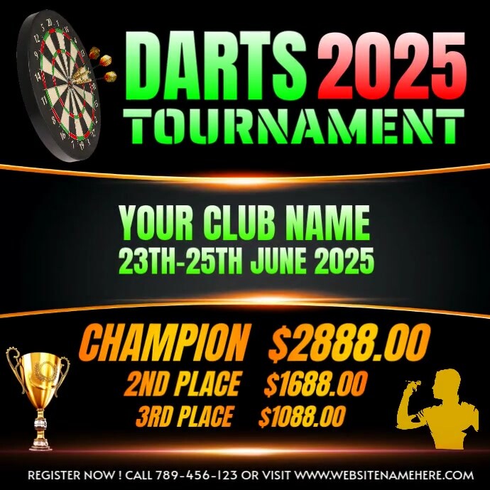 Darts Tournament Ad Video Template | PosterMyWall