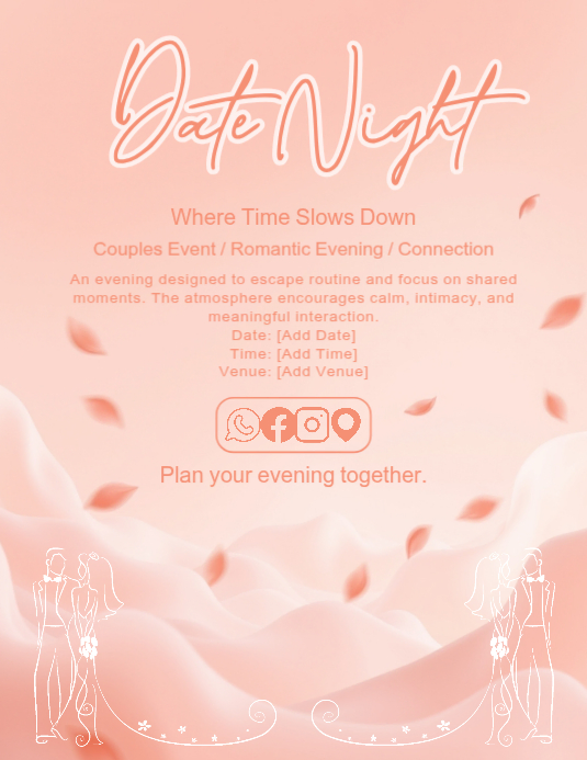 Date Night Flyer Poster Design with Surreal Romantic Style Template ...