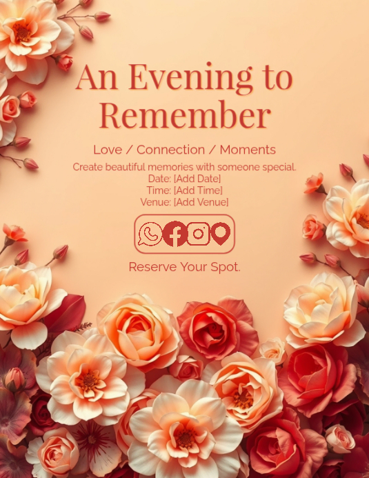 Date Night Flyer Template with Romantic Maximalist Aesthetic | PosterMyWall