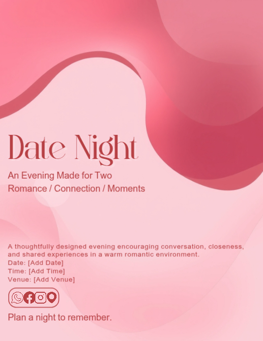 Plantilla de Date Night Freestyle Gradient Flyer Design for Romantic ...