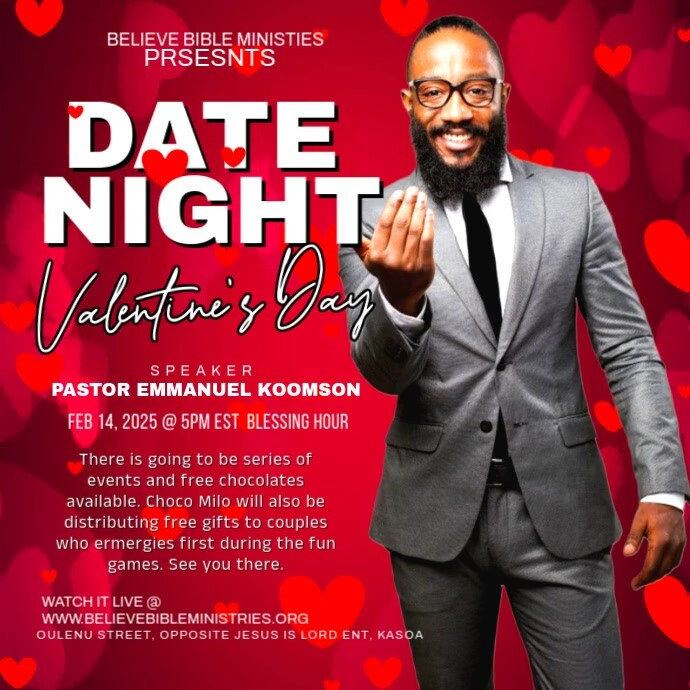Date night valentine's Day Template | PosterMyWall