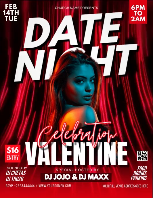 Date night valentine's celebration Template | PosterMyWall
