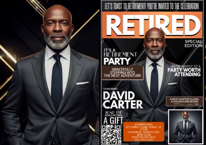David Carter: Retirement Celebration Template | PosterMyWall