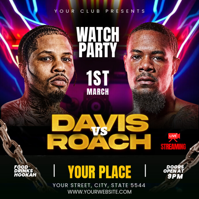 Copy of Davis vs Roach flyer | PosterMyWall