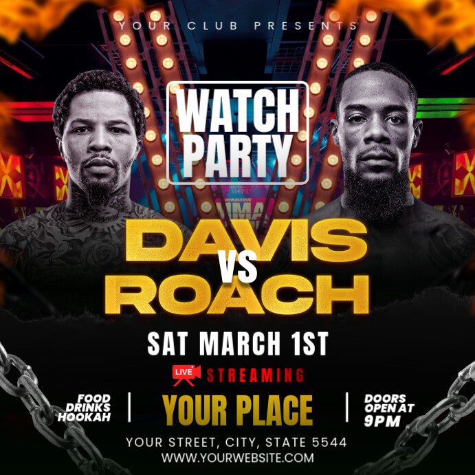 Copy of Davis vs Roach flyer | PosterMyWall