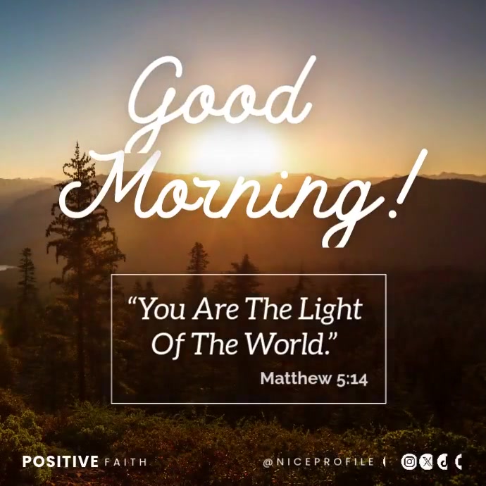Dawn Good Morning Bible Verse Christian Quote Template Instagram Post ...