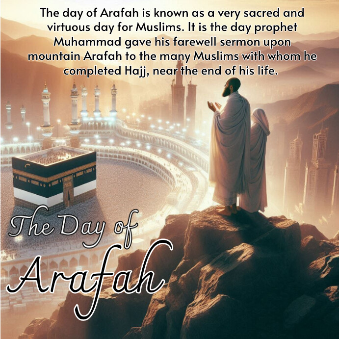 Day of A'rafah 9 Dhul Hijjah template post | PosterMyWall