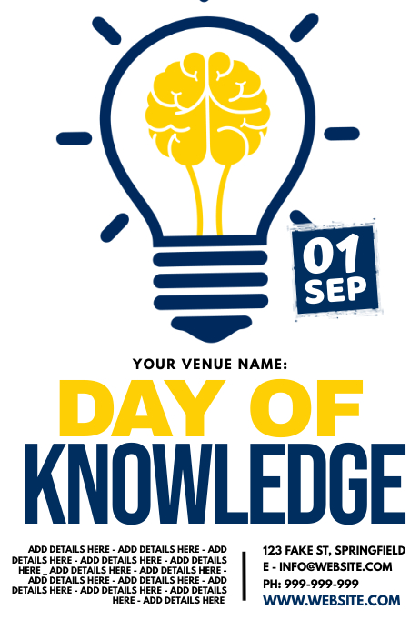 Day Of Knowledge Poster Template | PosterMyWall