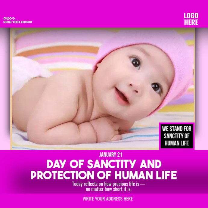 day of sanctity and protection of human life Template | PosterMyWall
