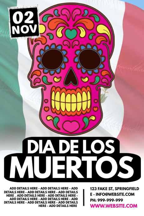 Day of The Dead Poster Template | PosterMyWall