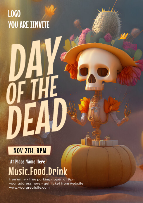 Day Of The Death Poster Template | PosterMyWall