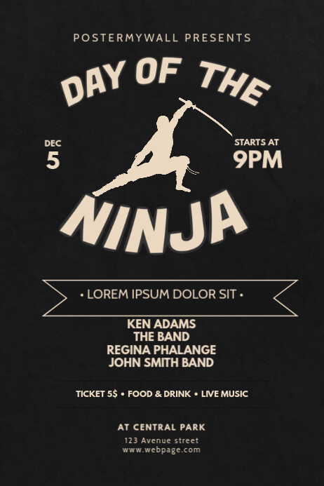 Copy of Day of the ninja flyer design template | PosterMyWall