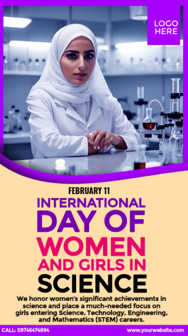 day of women and girls in science Template | PosterMyWall