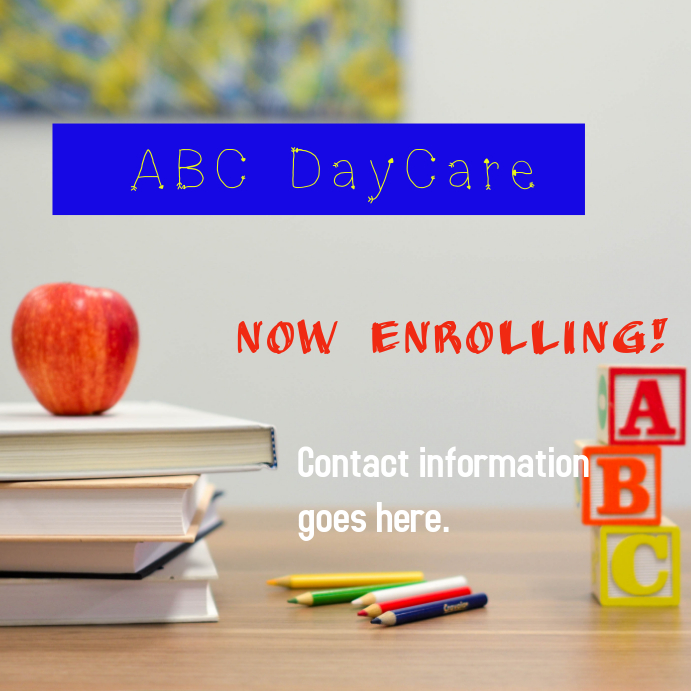 Copy of Daycare enrollment | PosterMyWall