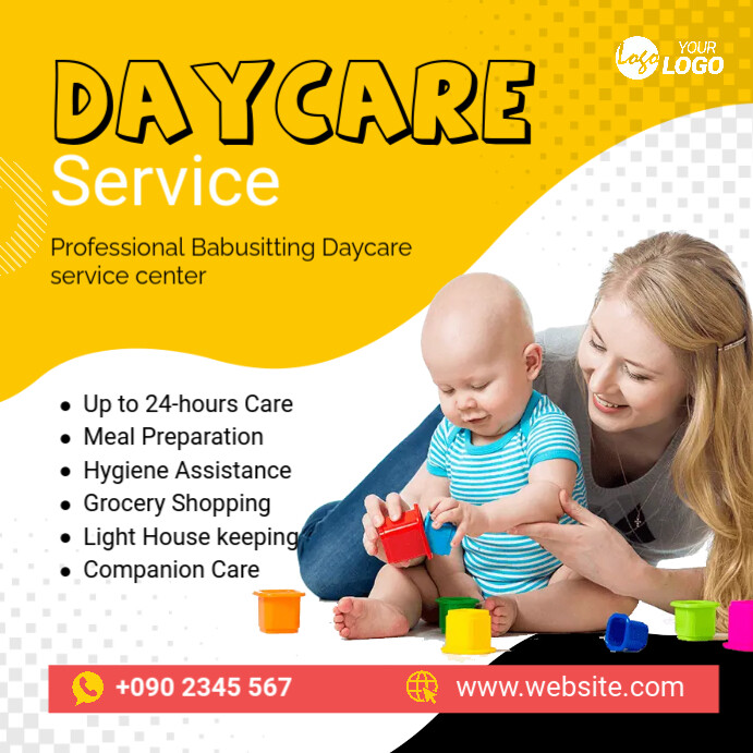 Daycare Service Banner Ad Template | PosterMyWall