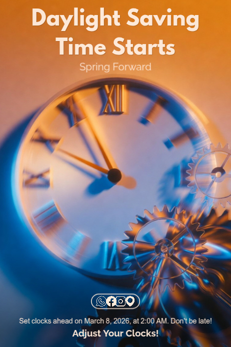 Plantilla de Daylight Saving Time Poster | PosterMyWall