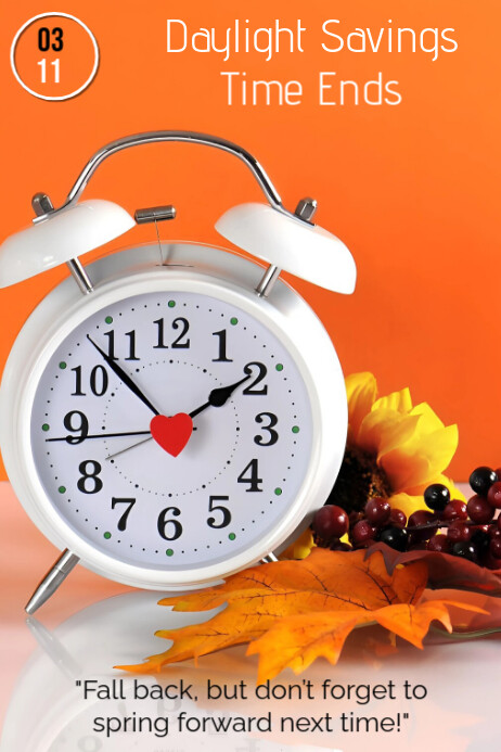 Daylight savings time ends Template | PosterMyWall