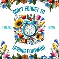 daylight savings time starts spring template | PosterMyWall