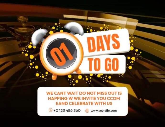 Copy of Days To Go Video Template | PosterMyWall