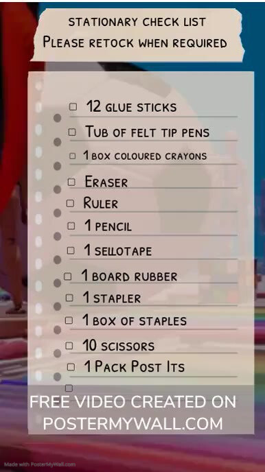 Copy of stationary check list | PosterMyWall