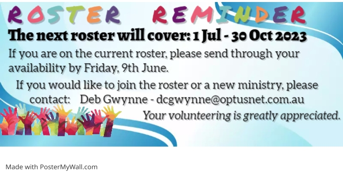 Roster reminder | PosterMyWall