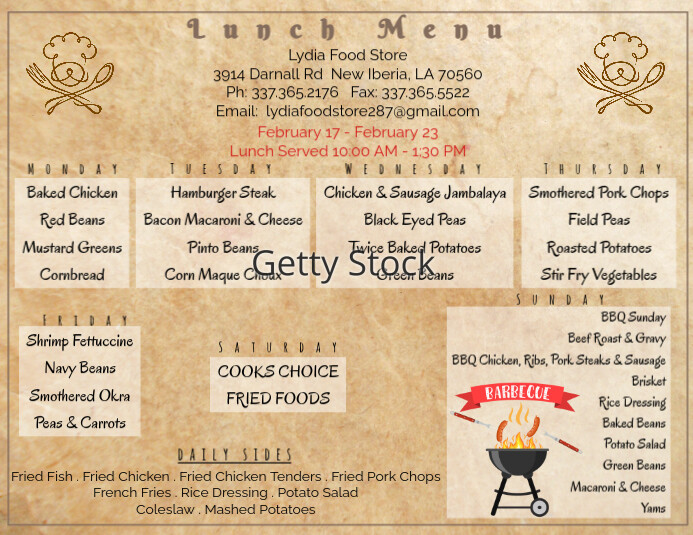 Weekly Menu | PosterMyWall