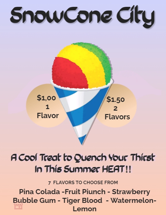 Orange and Yellow Shaved Ice Flyer Design | PosterMyWall