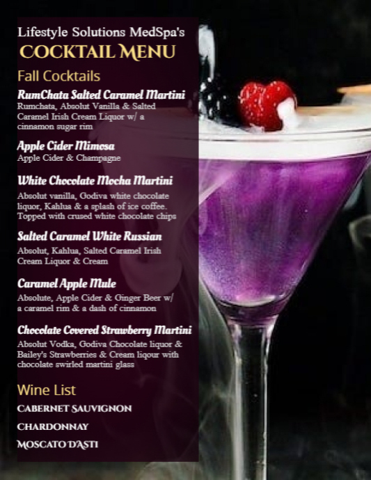 Copy of Fall Cocktail Menu | PosterMyWall