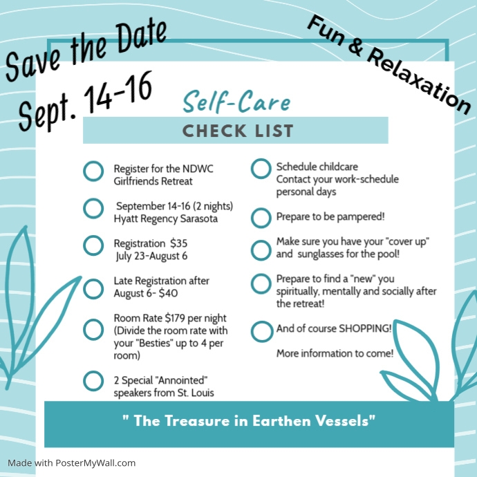 Cyan Self-care Checklist Template | PosterMyWall