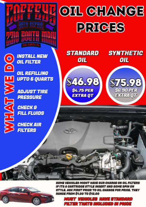 Oil Change Services Flyer | PosterMyWall