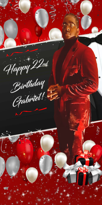Copy of Gabriel Charles 22nd Birthday Banner (4) | PosterMyWall