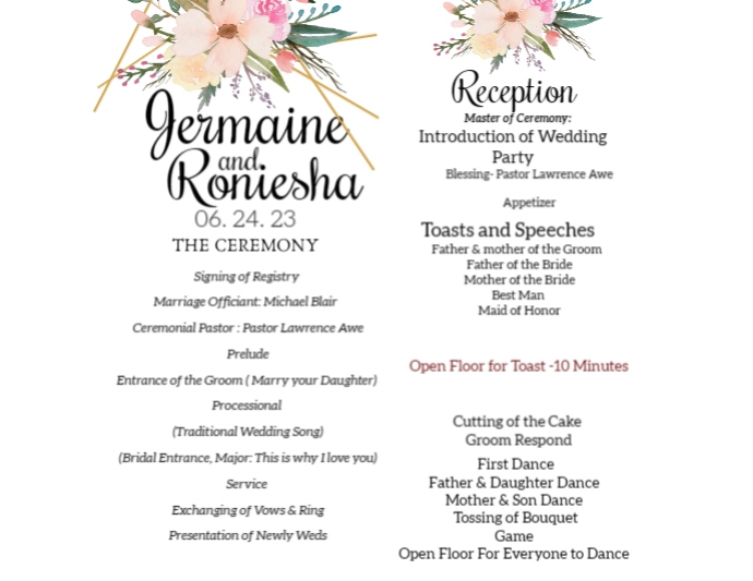 Copy of Wedding Program | PosterMyWall