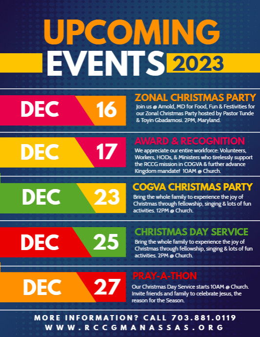 Upcoming Events_DEC-2023 | PosterMyWall
